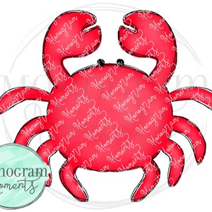 Watercolor Summer PNG Red Crab Clipart for Digital Download - Etsy