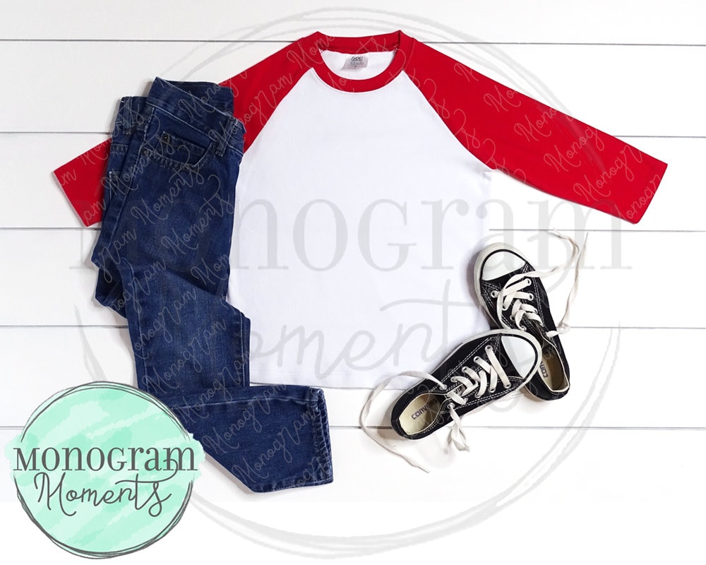Boy's Red Raglan Mock up ARB Blanks Mock up Christmas | Etsy