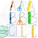 Digital Alpha School Supplies Alphabet Clipart for Digital Download ...