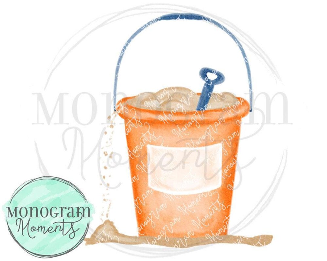 Watercolor Summer PNG - Boy's Beach Sand Bucket Clipart for Digital ...