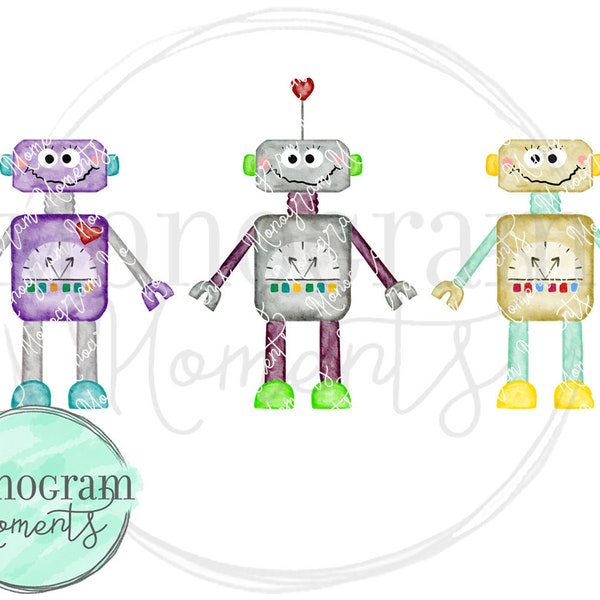 Robot Valentine Clipart - Etsy