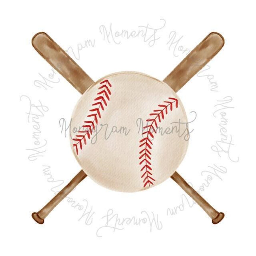Watercolor Baseball PNG - Baseball and Baseball Bat Clipart for Digital ...