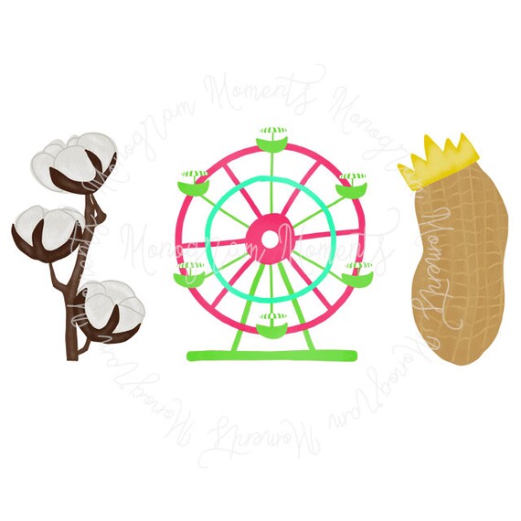 Watercolor County Fair Clipart Peanut Fall Fair Ferris Wheel | Etsy