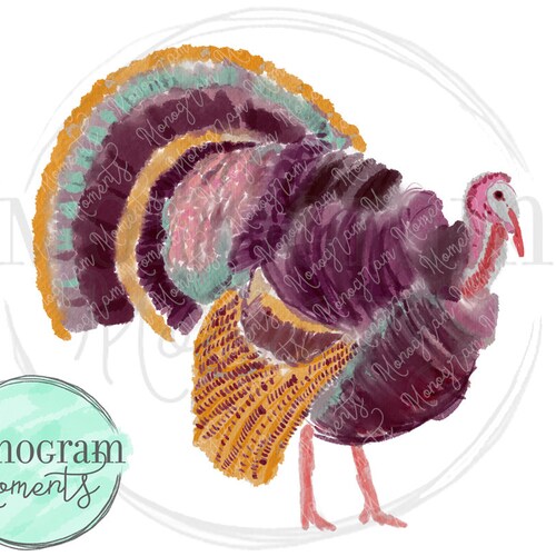Original Watercolor Turkey Thanksgiving PNG Instant Download - Etsy