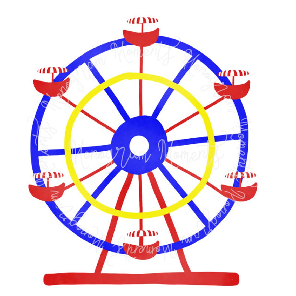 Watercolor County Fair Clipart Fall Fair Blue Ferris Wheel - Etsy