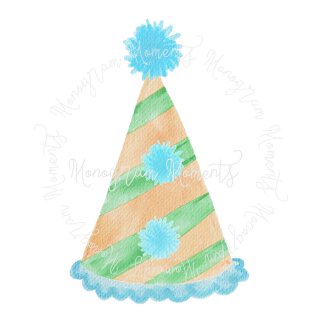 Watercolor Party PNG Boys Party Hat PNG Clipart for Digital Download ...