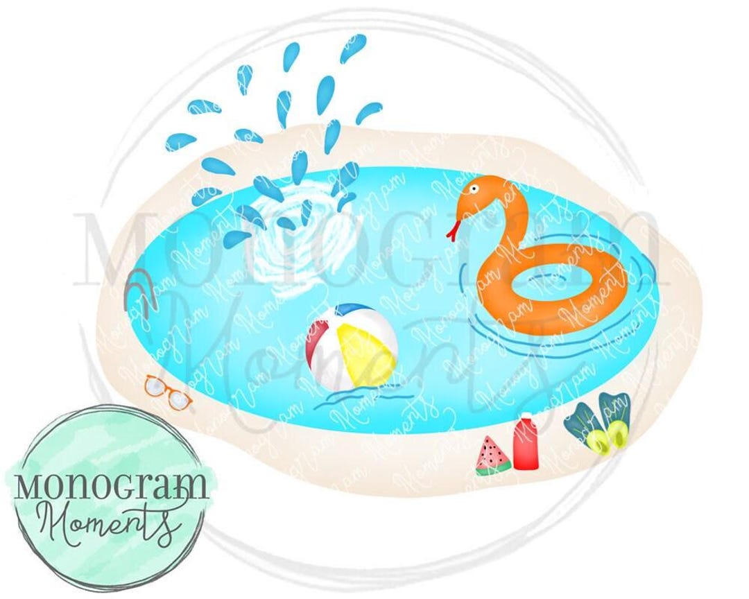 Watercolor Summer PNG - Boy's Pool Party Clipart for Digital Download ...