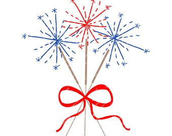 Glitter Fireworks Clipart 4th of July Digital Stickers - Etsy
