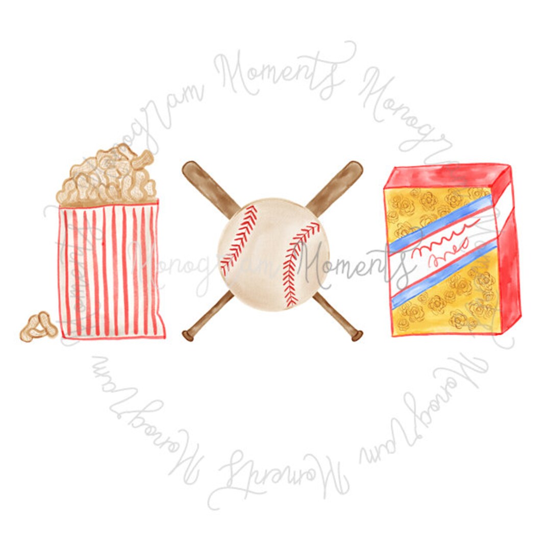 Watercolor Baseball PNG Baseball Crackers Peanuts Clipart - Etsy