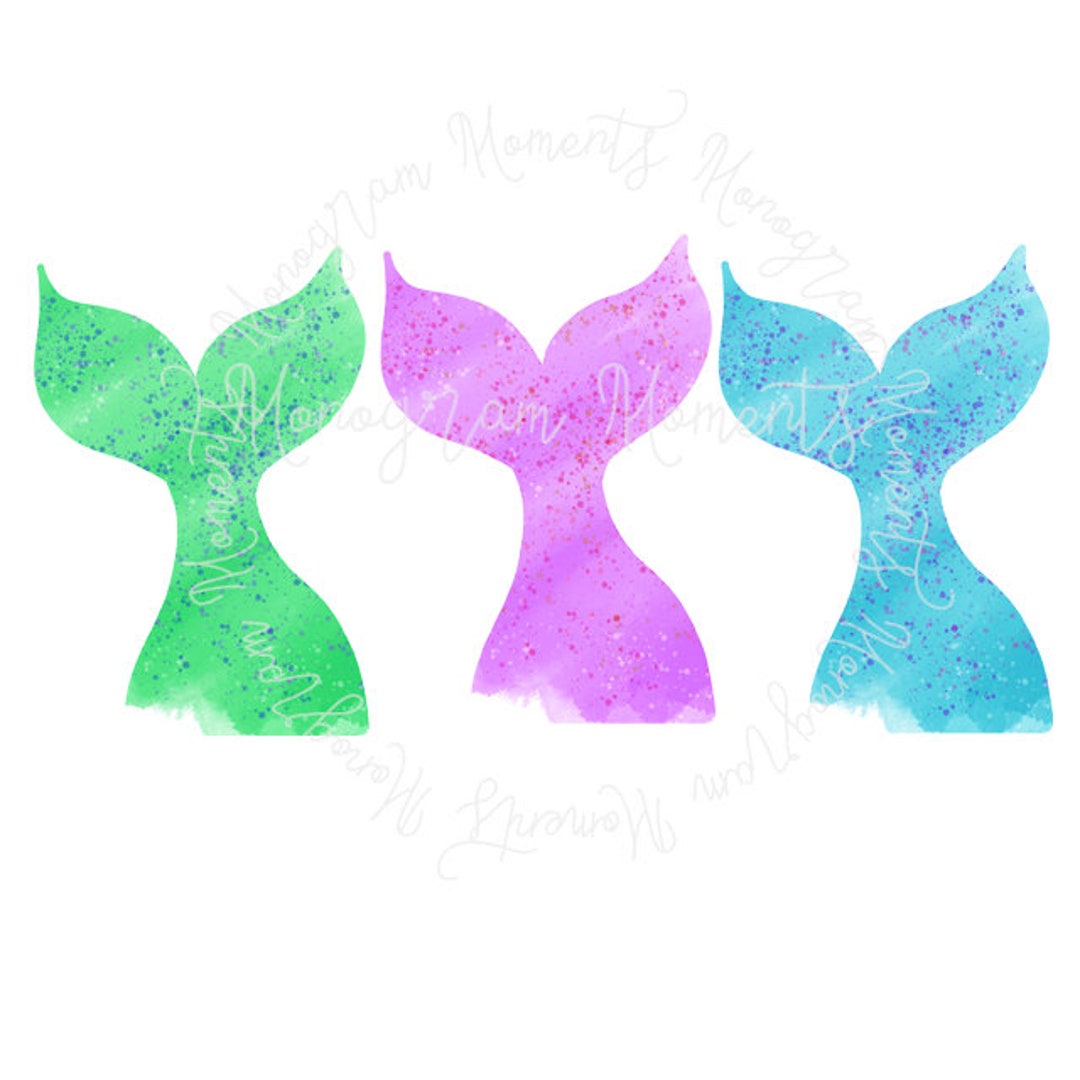 Watercolor Mermaid PNG Summer Mermaid Tail Clipart for Digital Download ...