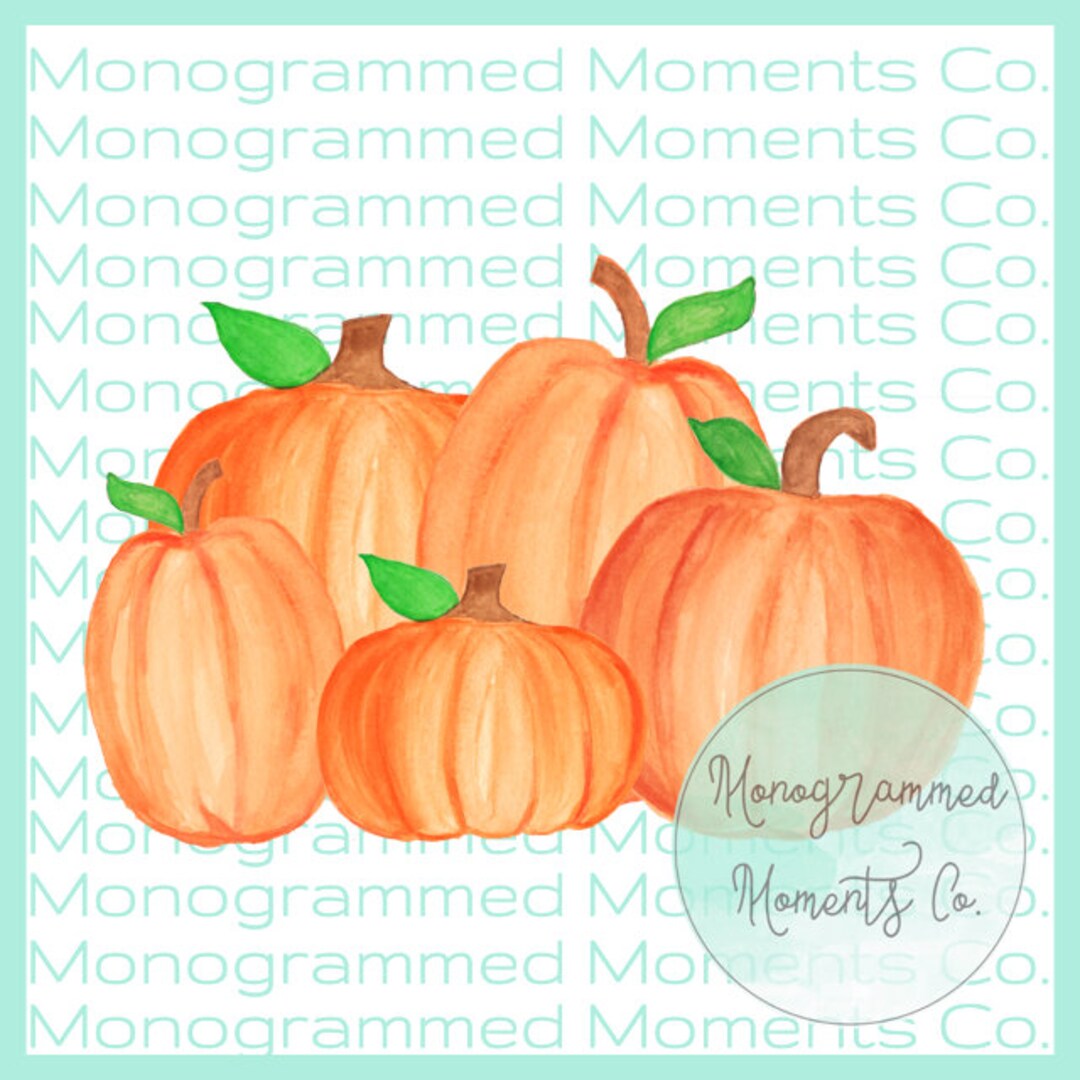 Large Pumpkin Patch Watercolor Clipart Fall Fall - Etsy