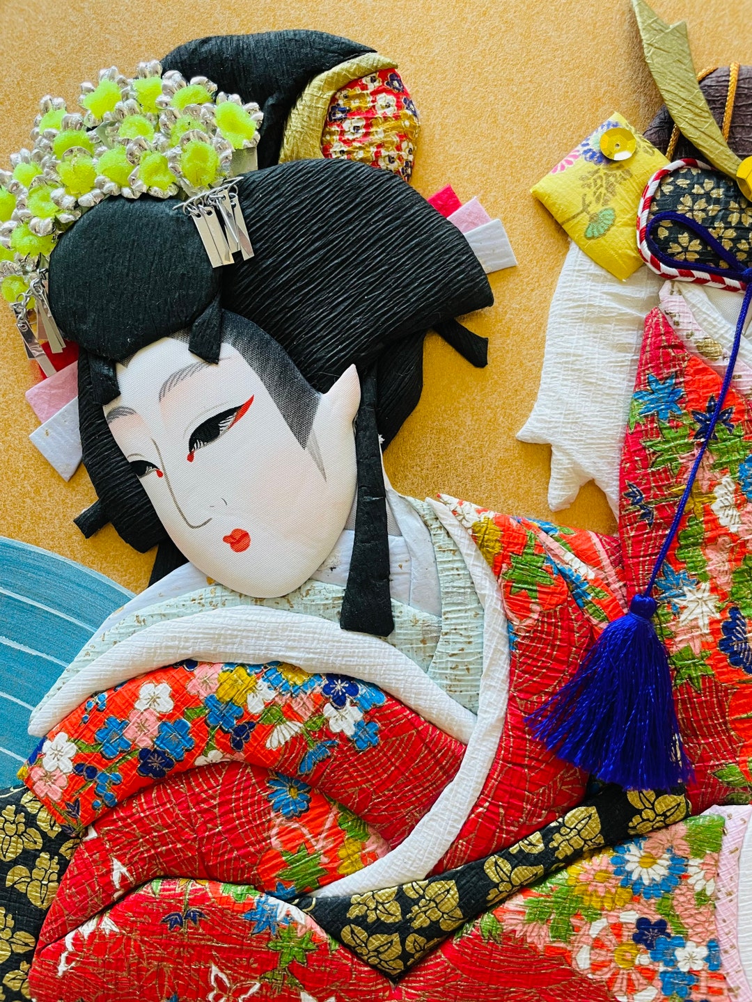 Shiokumi Japanese Traditional Arts Kurumie Oshie Artisan 3D Painting ...