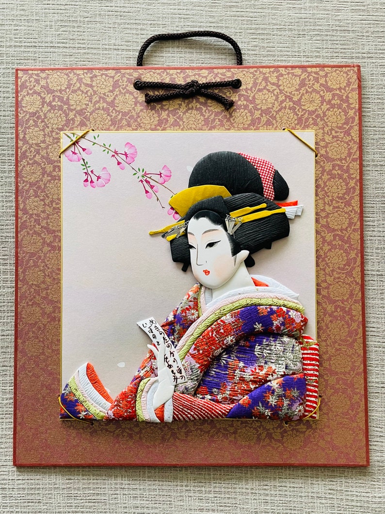 Utaawase Japanese Traditional Arts Kurumie Oshie Artisan 3D Painting ...