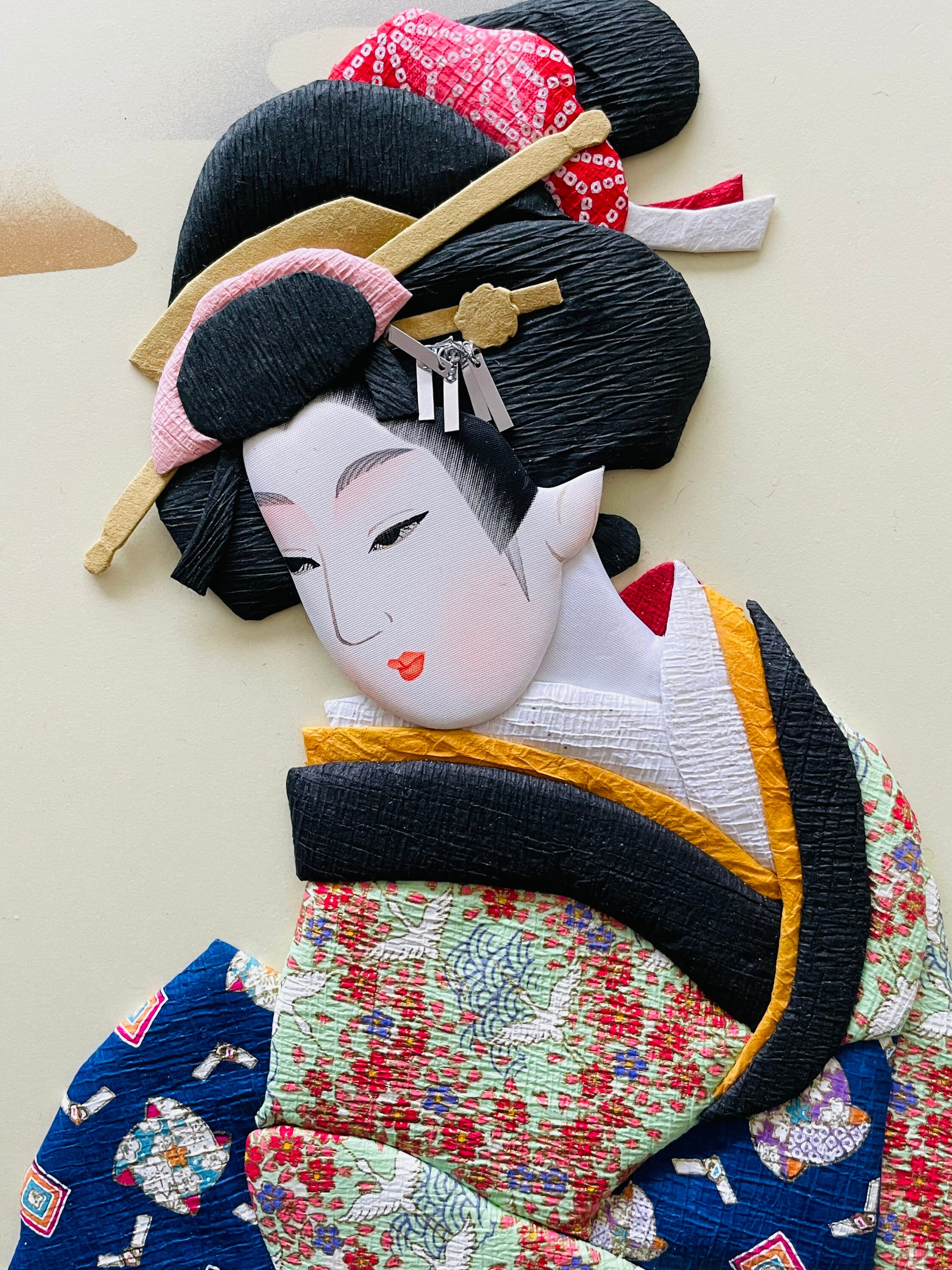 Harunohi Japanese Traditional Arts Kurumie Oshie Artisan 3D Painting ...
