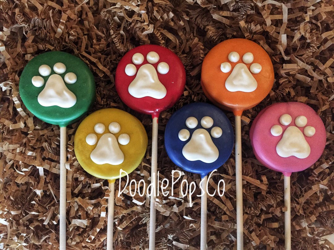 Paw Print Oreo Cookie Pops / Puppy Birthday Party Favor / Chocolate ...