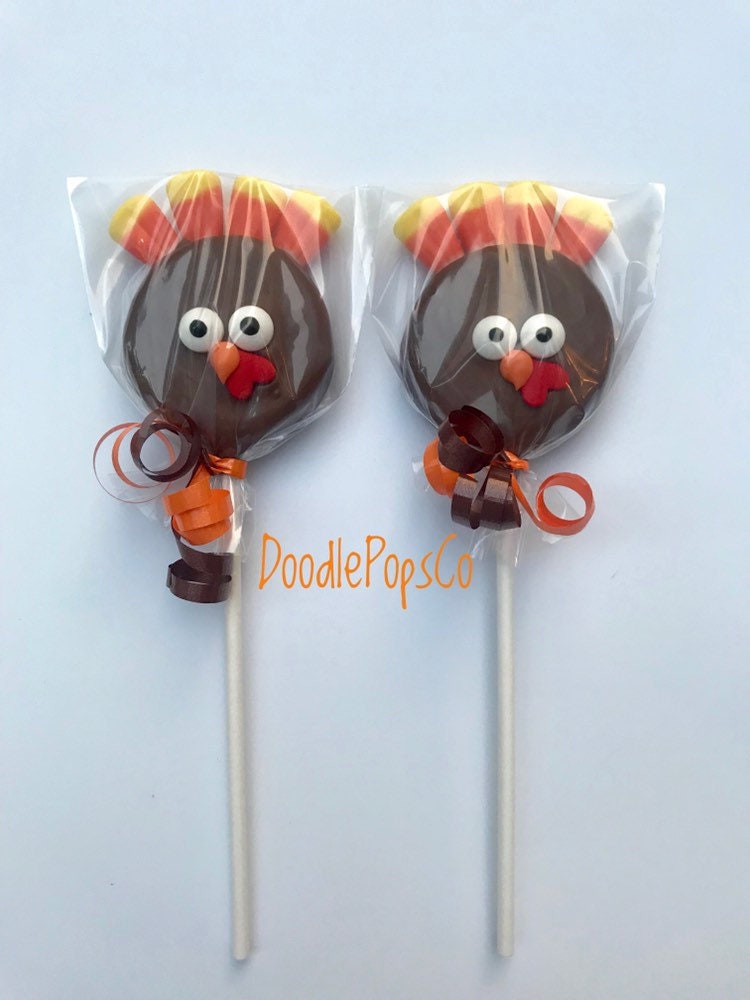 Turkey Oreo Cookie Pop / Chocolate Covered Oreo / Thanksgiving Cookie ...