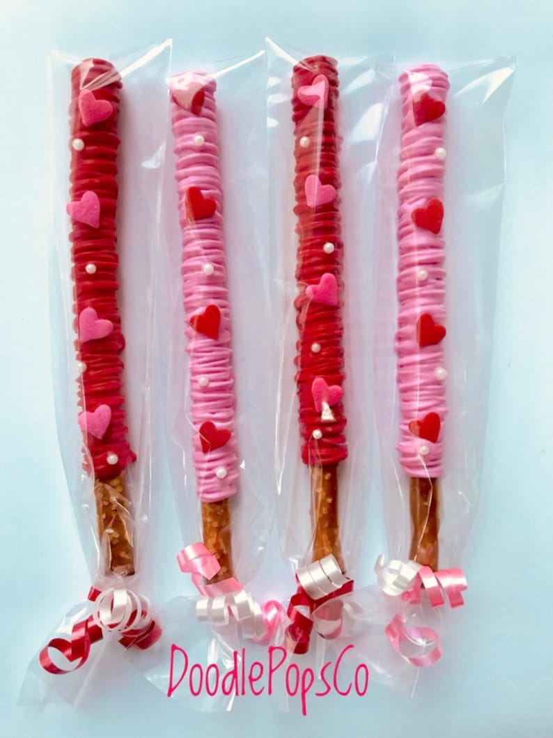 Heart Pretzel Rods/ Valentine Party Favor/ Valentine's Day - Etsy