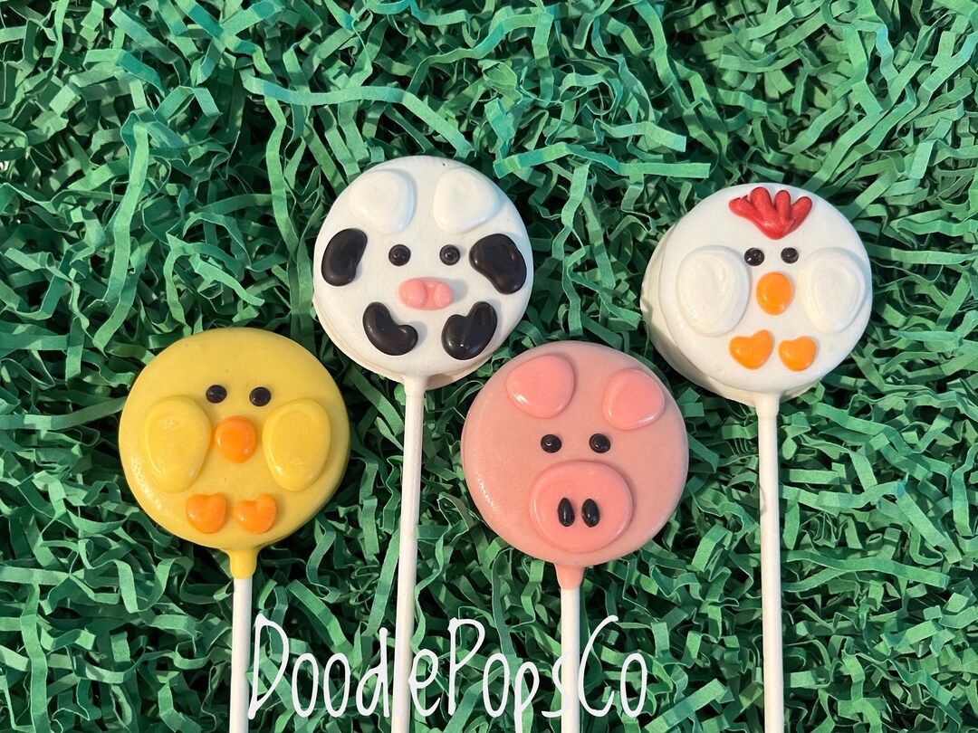 Farm Animal Oreo Cookie Pops / Barnyard Buddies / Birthday Party Favor ...