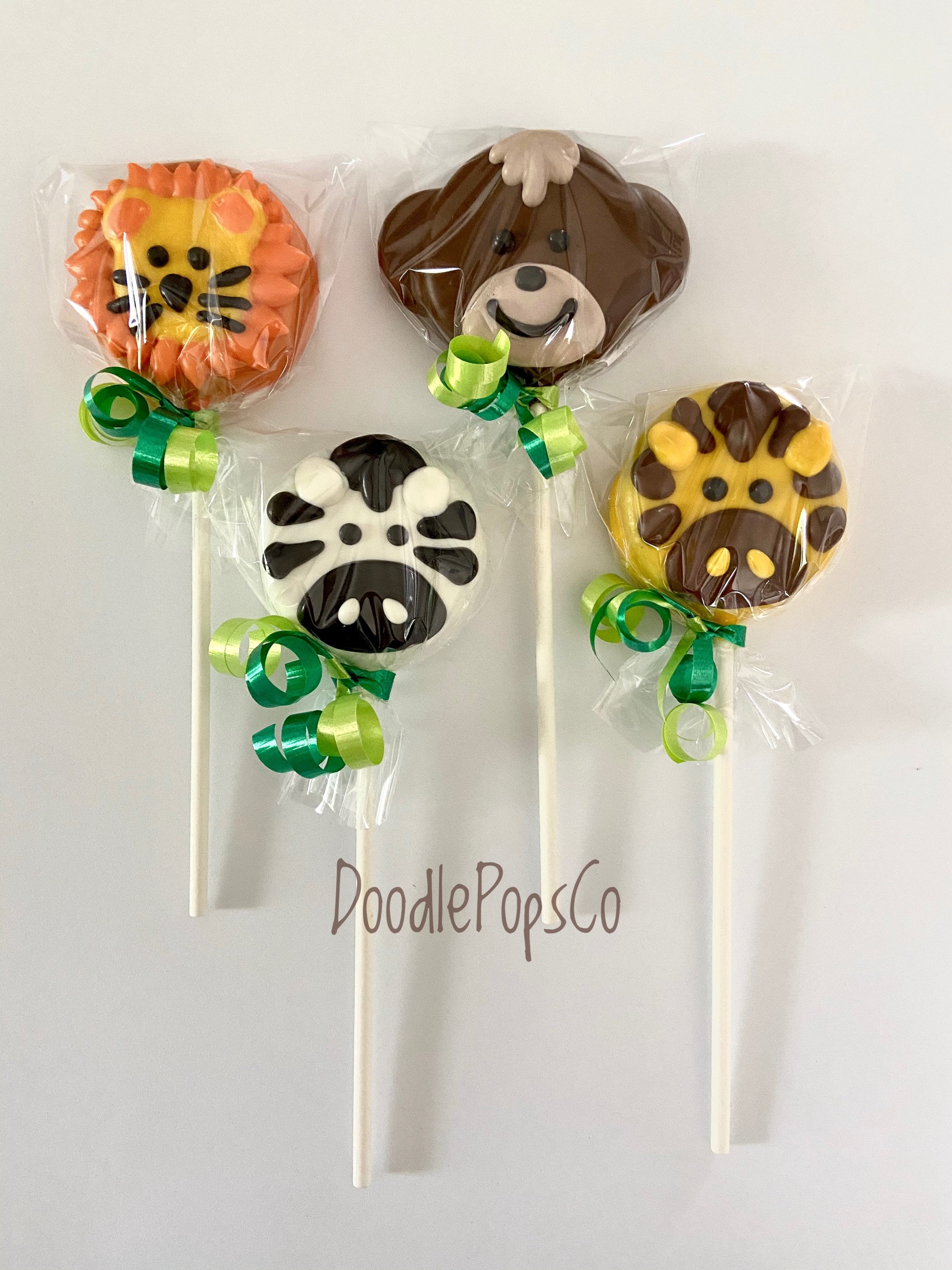 Zoo Animal Oreo Cookie Pops / Safari Party Favor / Chocolate Covered ...