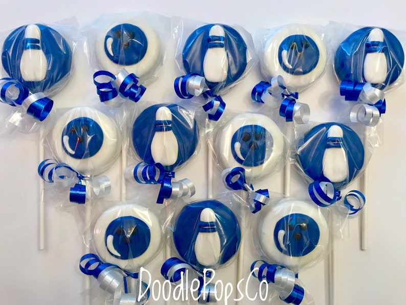 Bowling Oreo Cookie Pops/ Bowling Birthday Party Favor / Chocolate ...