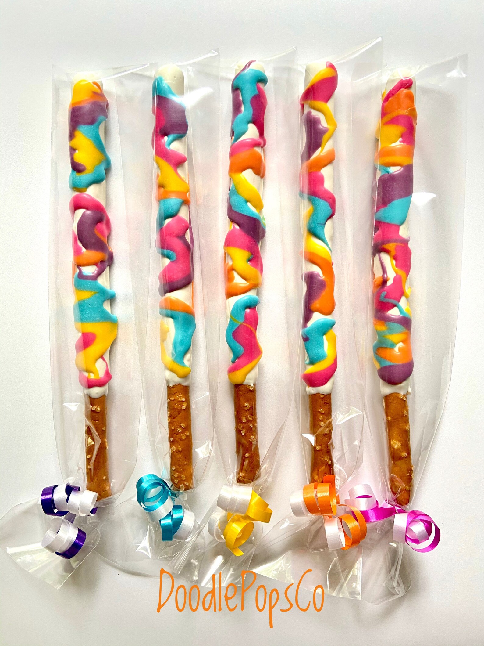 Hippie Tie Dye Pretzel Rods / Chocolate Covered Pretzels / Birthday ...
