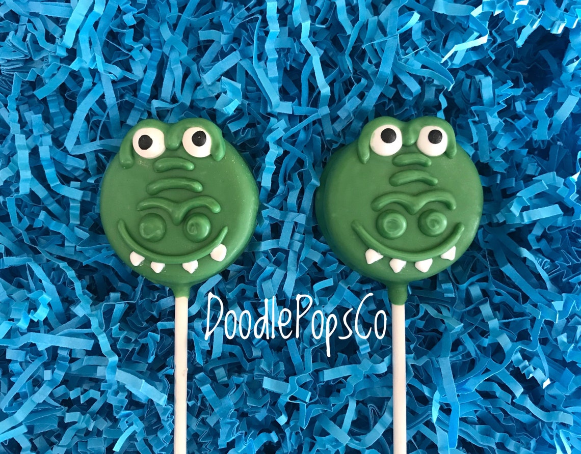 Alligator Oreo Cookie Pops - Crocodile Birthday Party Favors, One Dozen ...