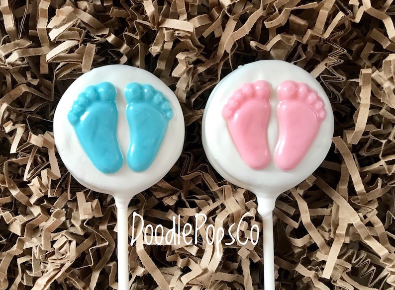 Baby Feet Oreo Cookie Pops / Baby Shower Favor / Gender Reveal - Etsy