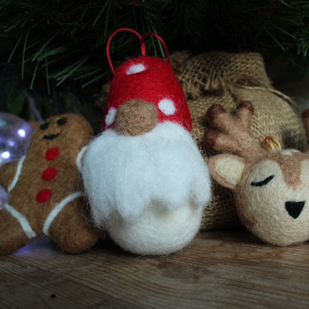 Gonk Needle Felted Christmas Tree Decoration Cute Gonk Tree Hanging ...