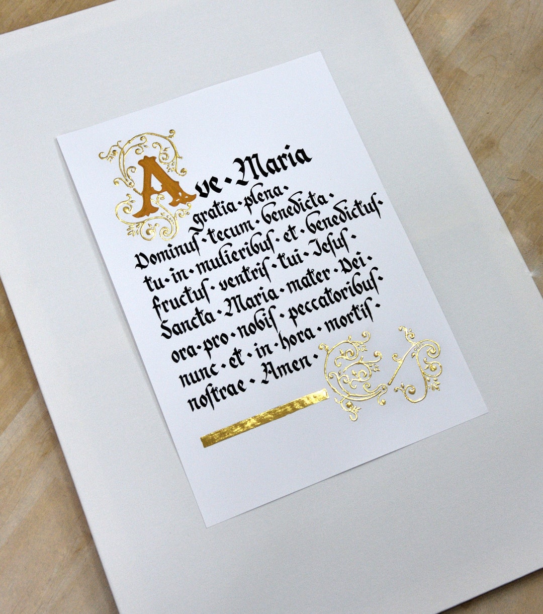 Prayer Ave Maria Unique Authentic Calligraphy Artwork - Etsy