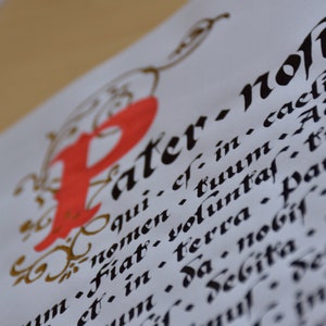 Prayer Pater Noster - Unique, Authentic Calligraphy Artwork ...