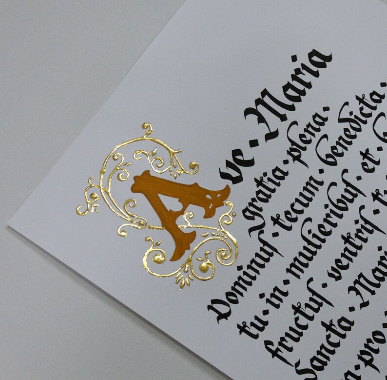 Prayer Ave Maria Unique Authentic Calligraphy Artwork - Etsy