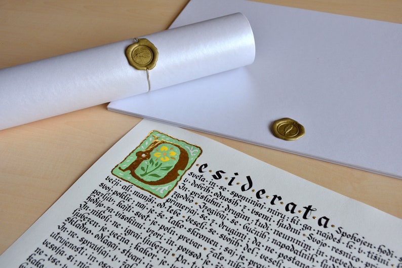 Desiderata - Unique, Handwritten Original Calligraphy Artwork in ...