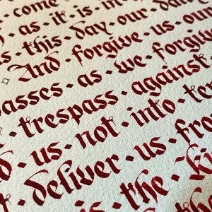 Handwritten Lord's Prayer - Original and Unique Calligraphy Artwork ...