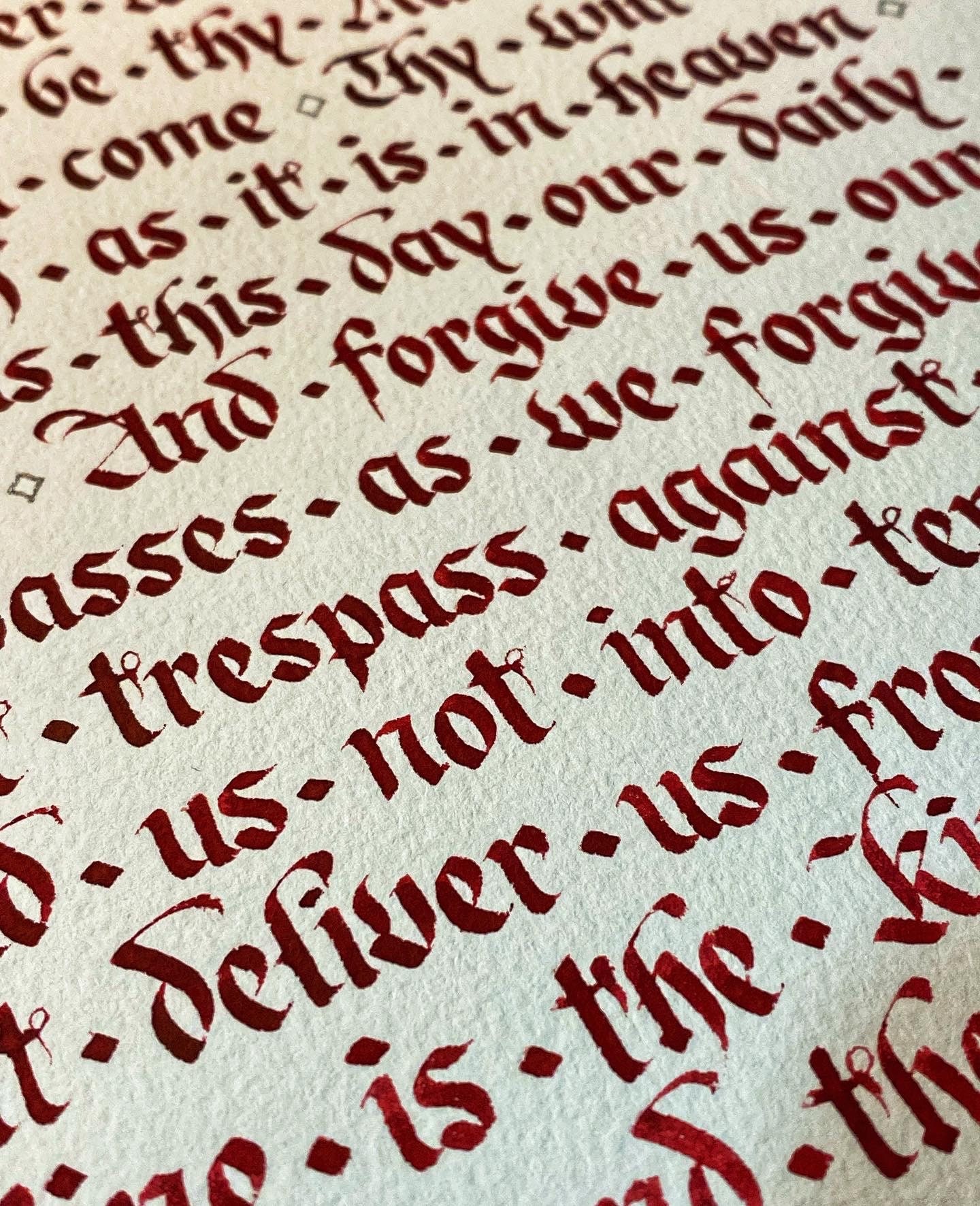 Handwritten Lord's Prayer Original and Unique Calligraphy Artwork the ...