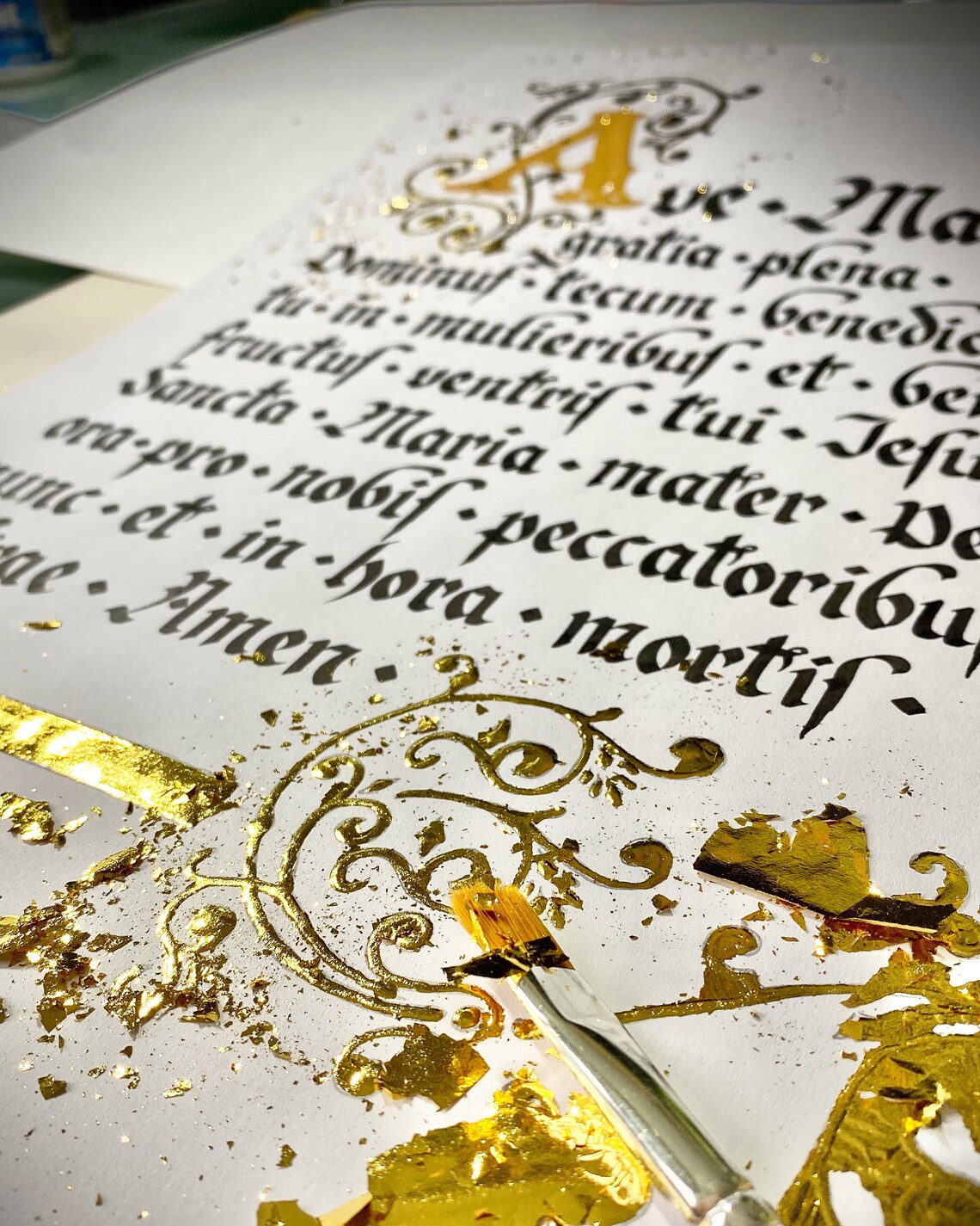 Prayer Ave Maria Unique Authentic Calligraphy Artwork - Etsy