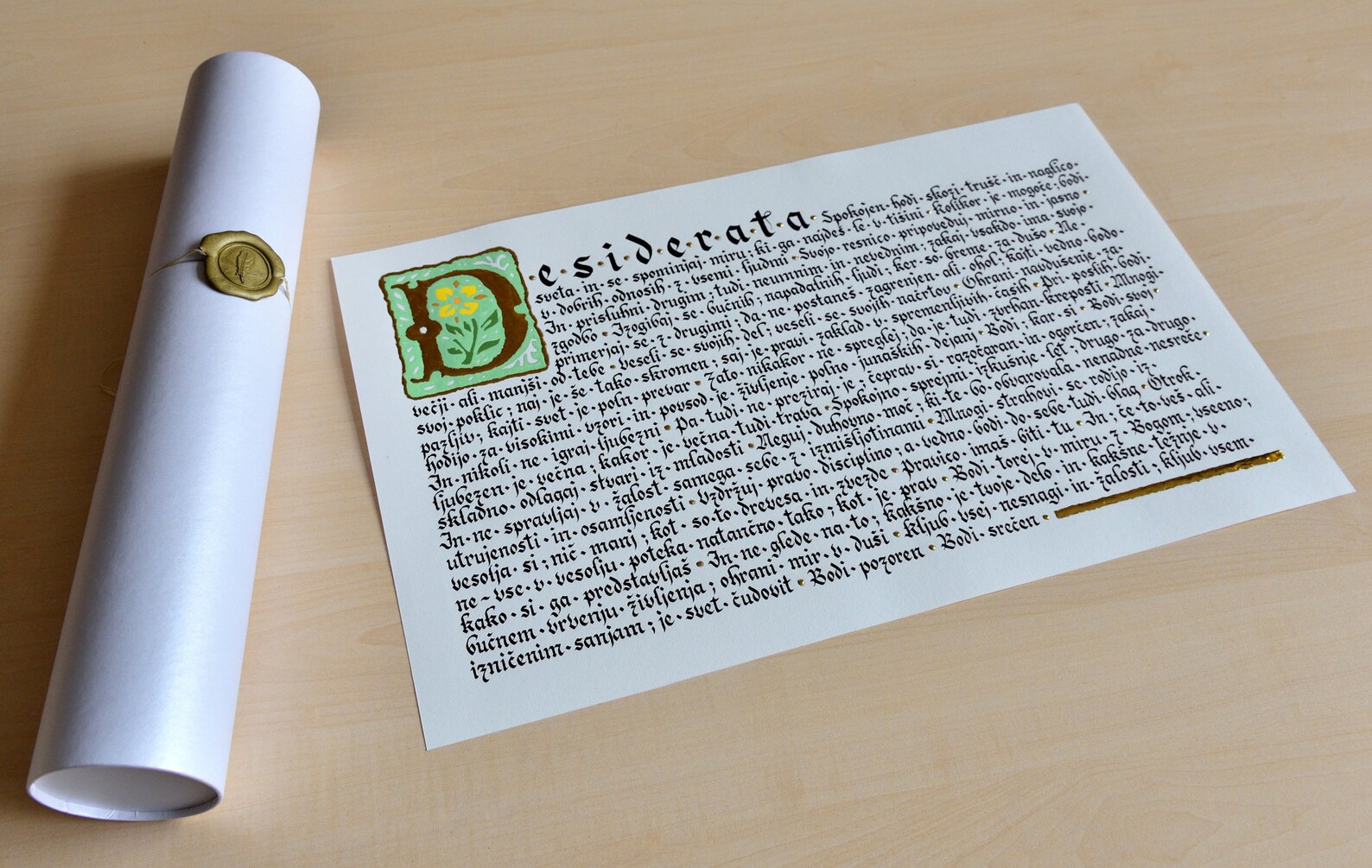 Desiderata - Unique, Handwritten Original Calligraphy Artwork in ...