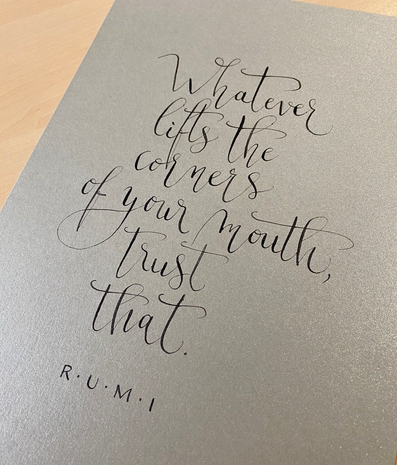 Handwritten Calligraphy Rumi Quote - Etsy