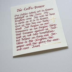 Handwritten Lord's Prayer - Original and Unique Calligraphy Artwork ...