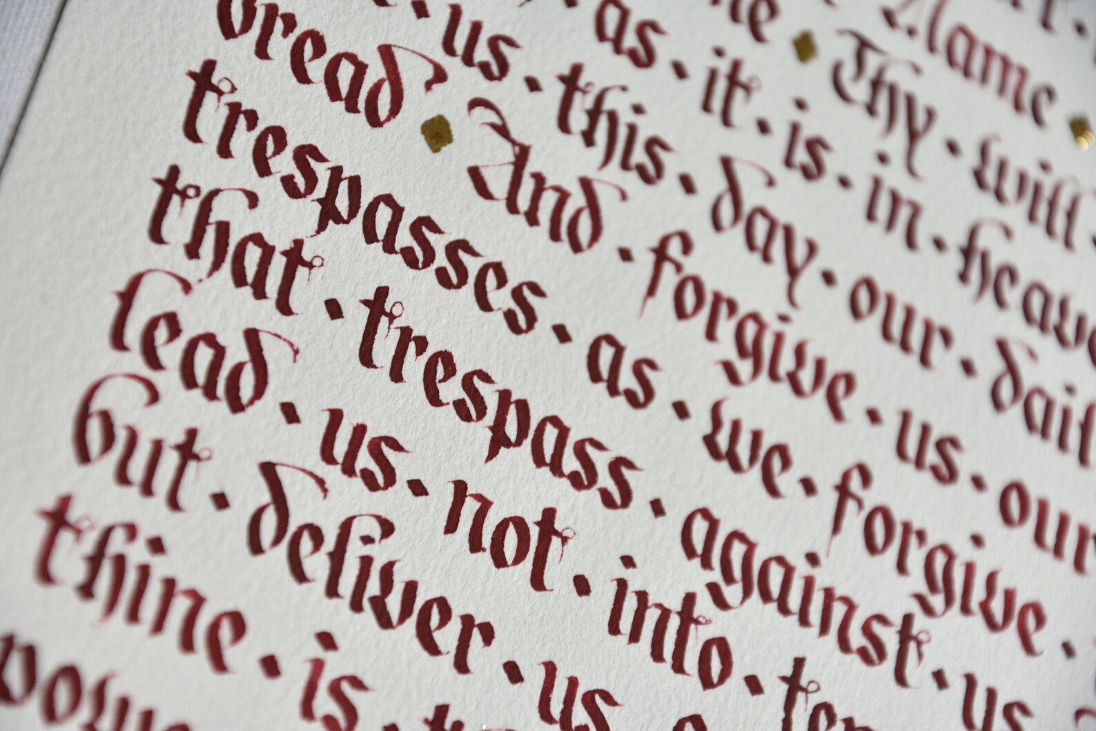 Handwritten Lord's Prayer - Original and Unique Calligraphy Artwork ...