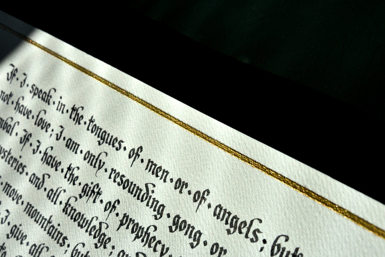 Corinthians - Unique and Original Calligraphy Work, Bible Text About ...