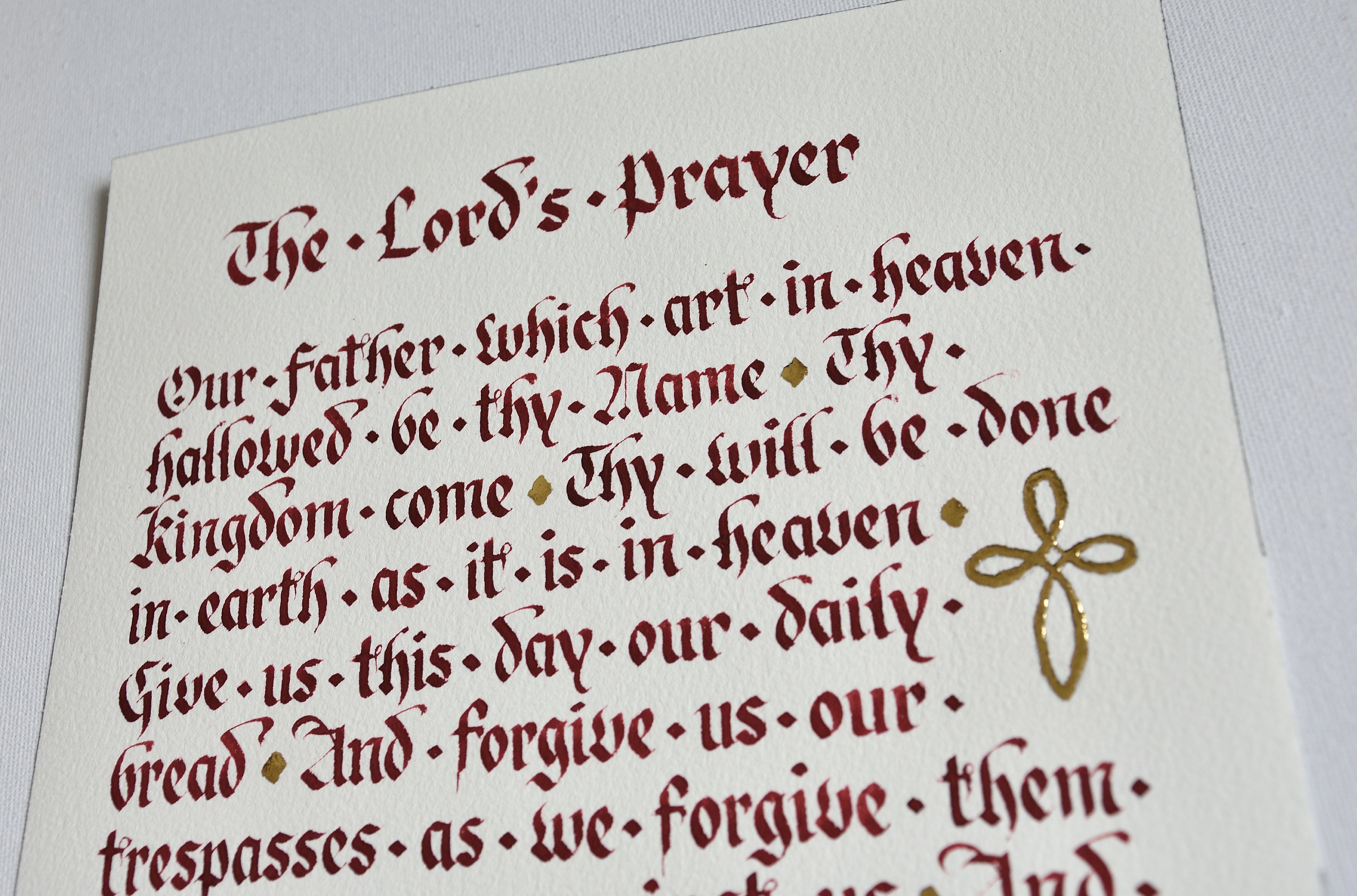 Handwritten Lord's Prayer - Original and Unique Calligraphy Artwork ...