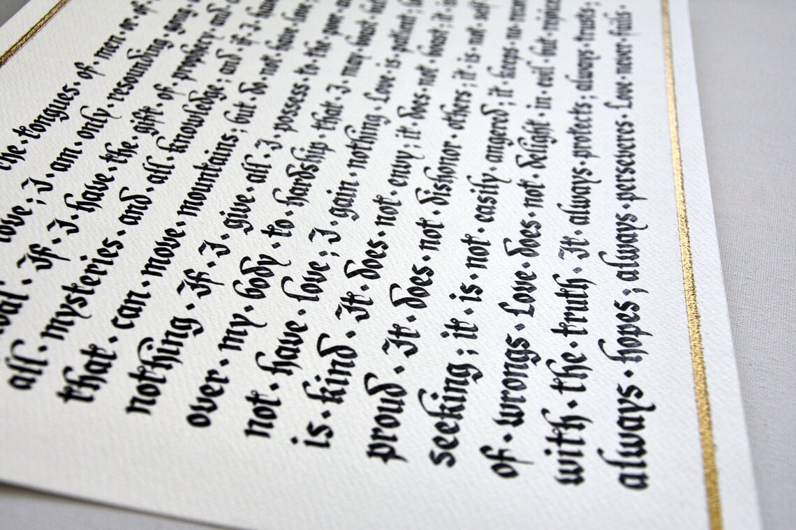 Corinthians - Unique and Original Calligraphy Work, Bible Text About ...