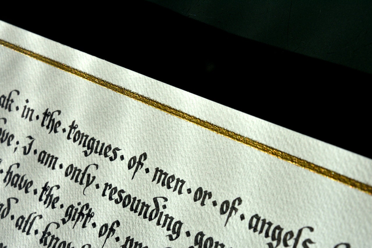 Corinthians - Unique and Original Calligraphy Work, Bible Text About ...