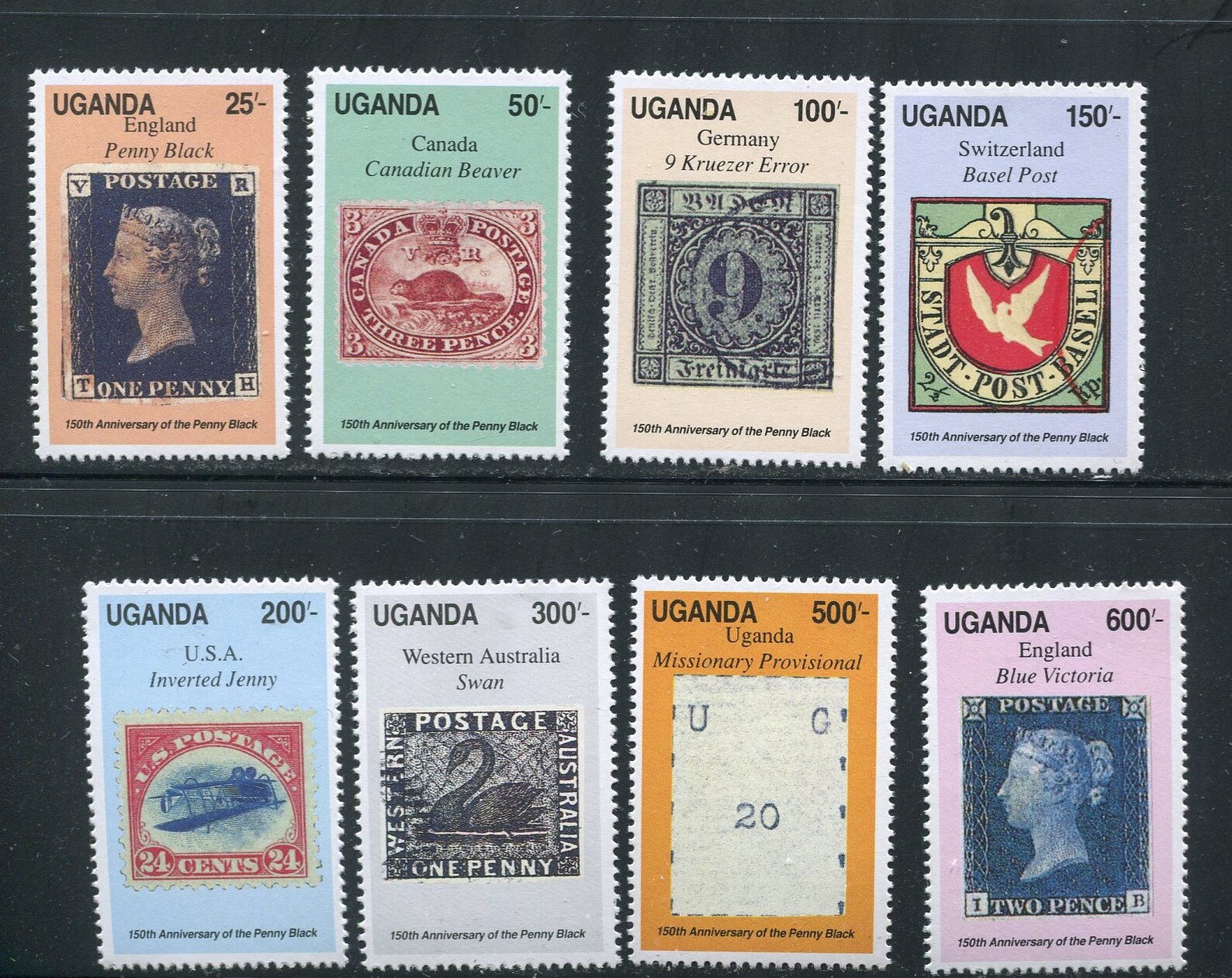 Ugandan Stamps Unused/8 Stamps From Uganda Unused/ Famous | Etsy