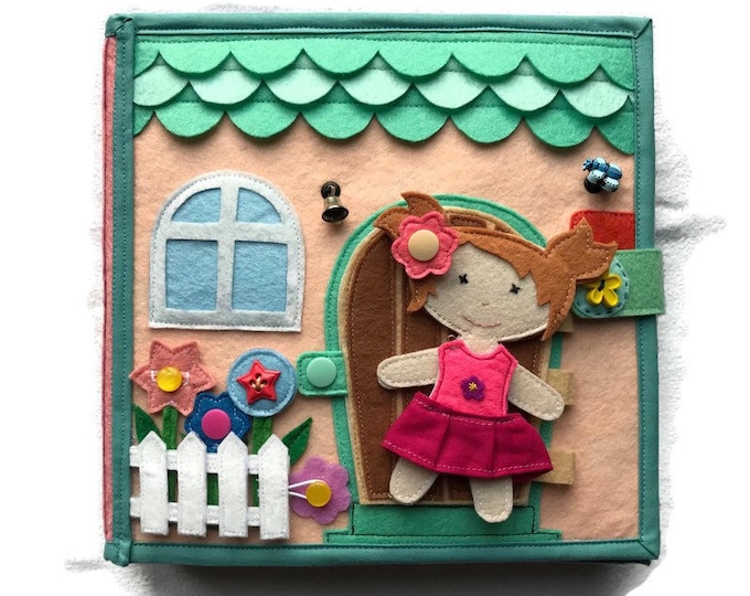 Dollhouse Quiet Book With Felt Doll. Handmade, Felt Doll House for ...