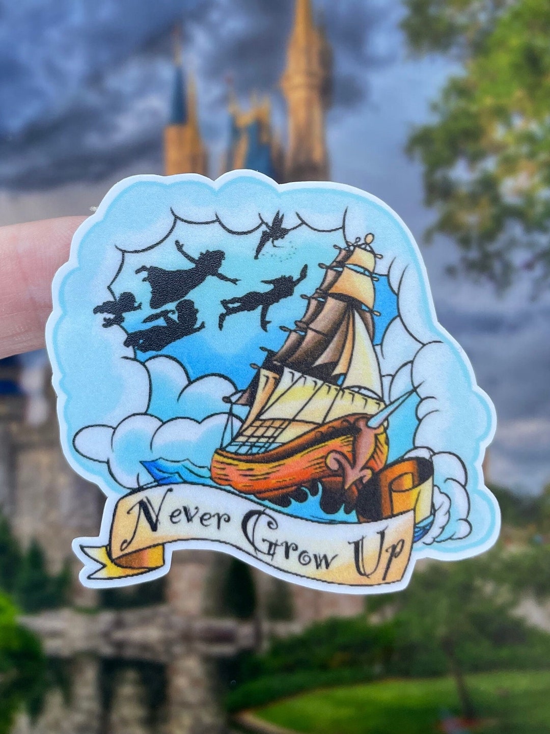 Never Grow Up/ Peter Pan Ship Laptop Stickers/ Neverland Captain Hook ...