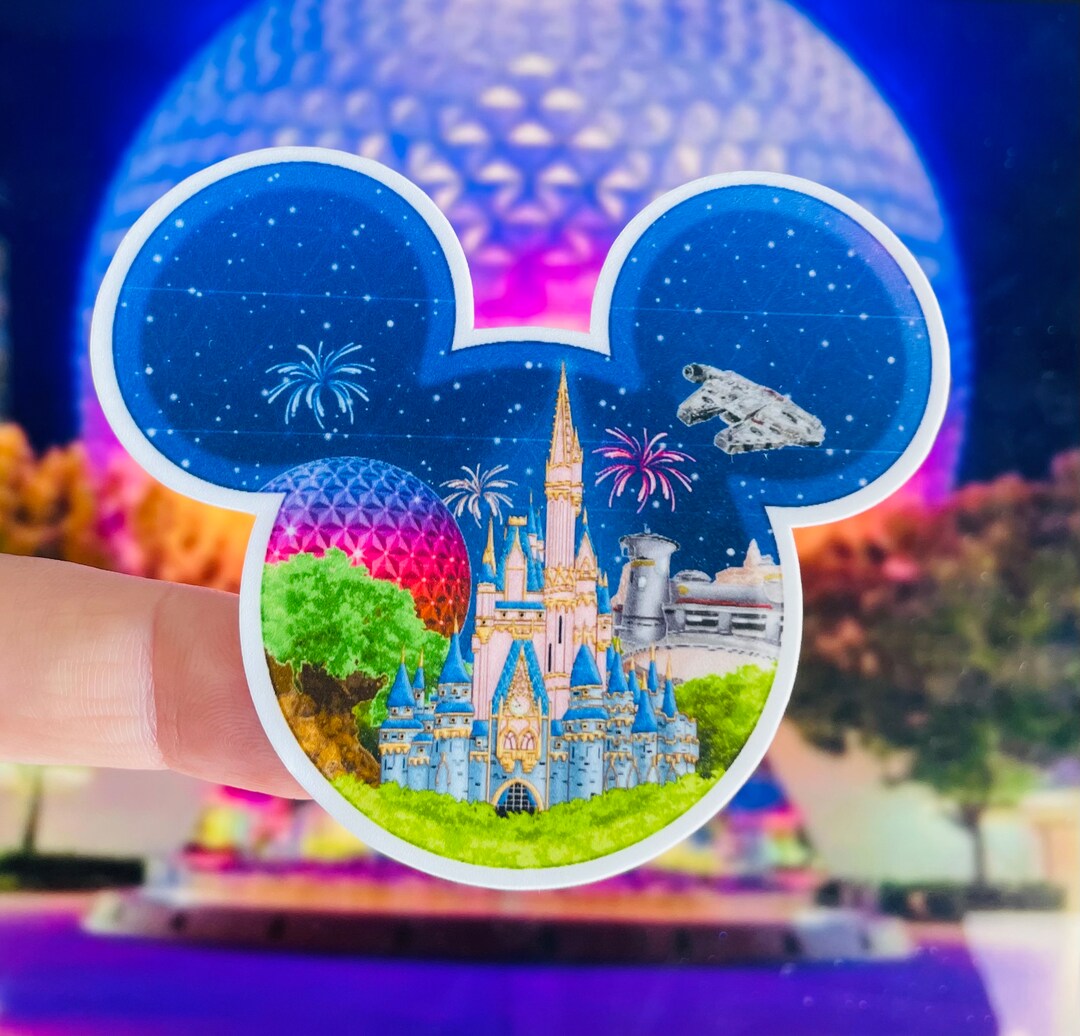 WDW Landmarks Laptop Sticker/ Disney Decal/ Animal Kingdom/ Epcot/ Star ...