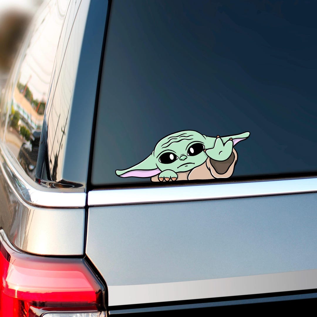 Baby Yoda Peeker Car Decal/ Star Wars Peekaboo Window Sticker/ Disney ...