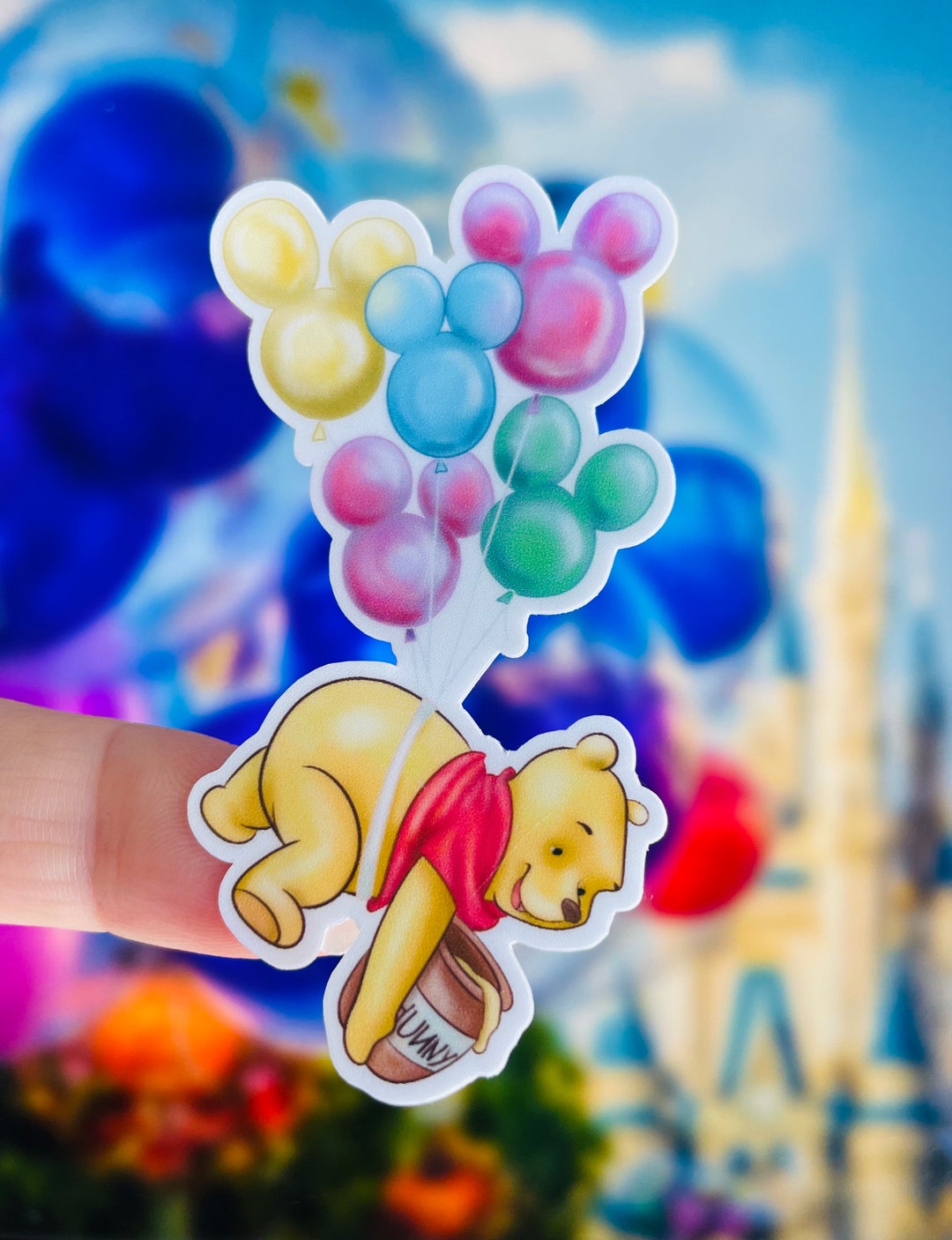 Pooh Mickey Balloon Laptop Sticker/ Winnie the Pooh Hundred Acre Disney ...