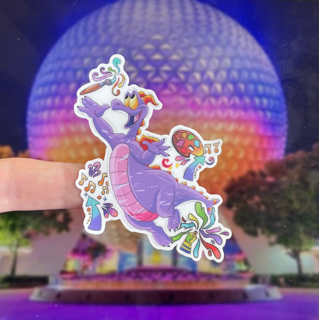 Figment Laptop Sticker/ Epcot Imagination Decal/ Water Bottle Sticker ...